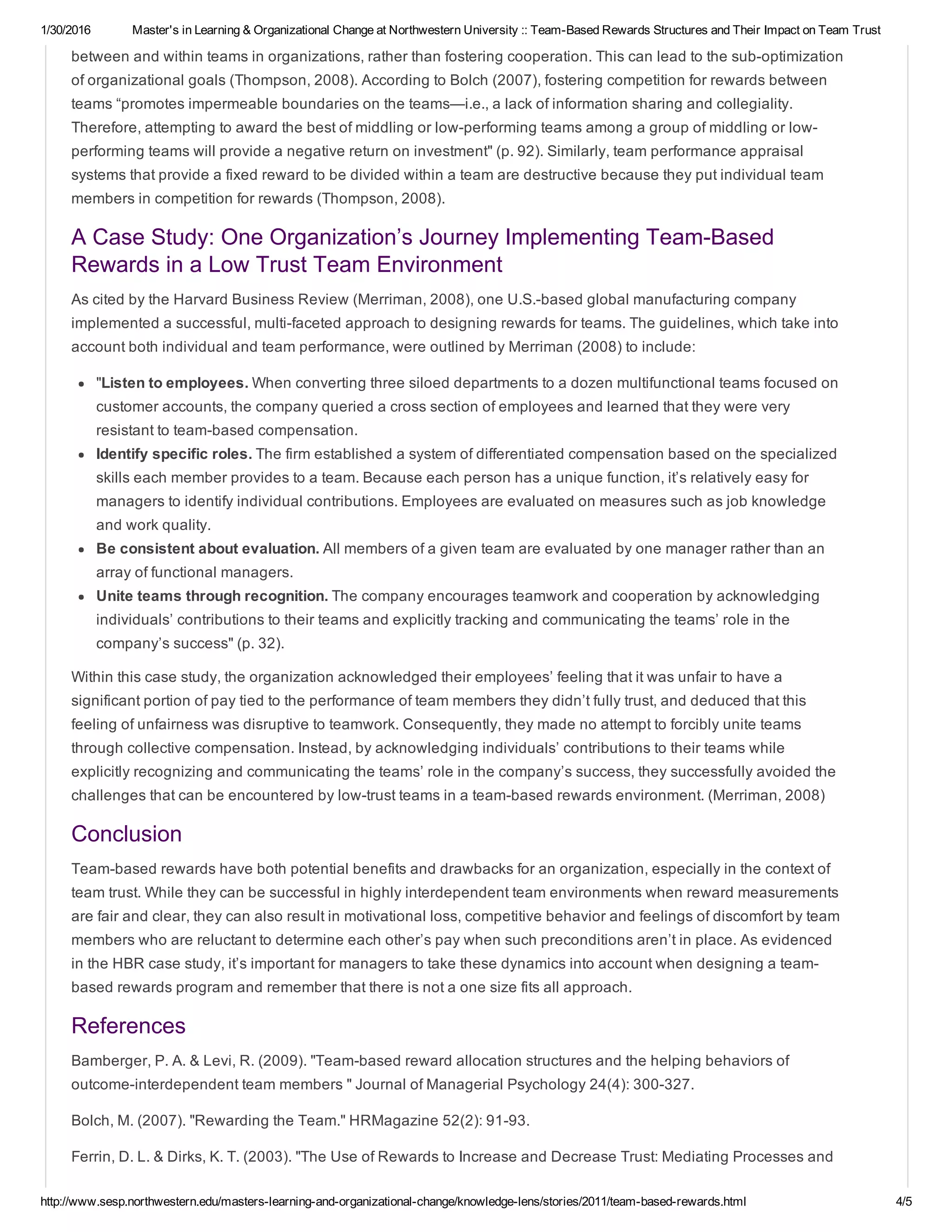 team-based rewards structures and their impact on team trust | PDF