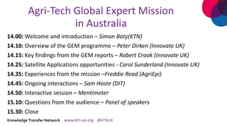 Agri-Tech Global Expert Mission in Australia | PPT
