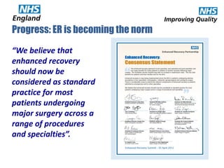 NHS England National Perspective – Enhanced Recovery | PPTX
