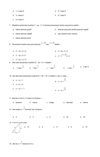 Master soal pas genap matematika | PDF