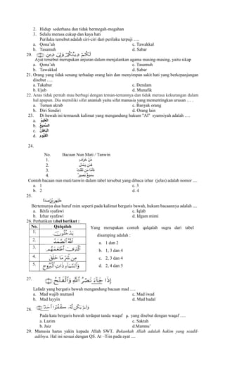 Master soal us paket 4 pai | DOCX