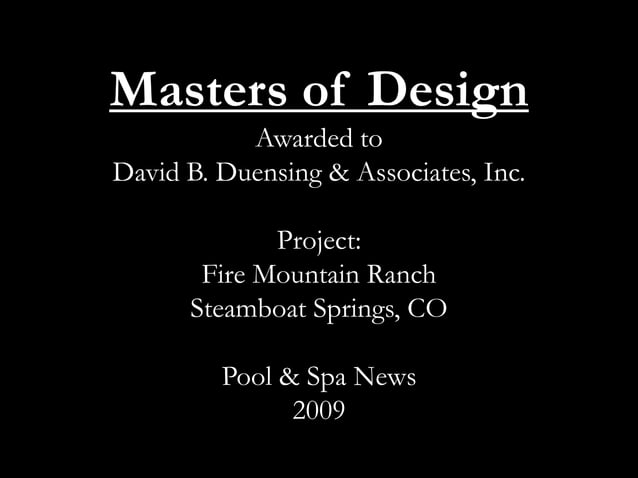 Masters Of Design Award, 2009 | PPT