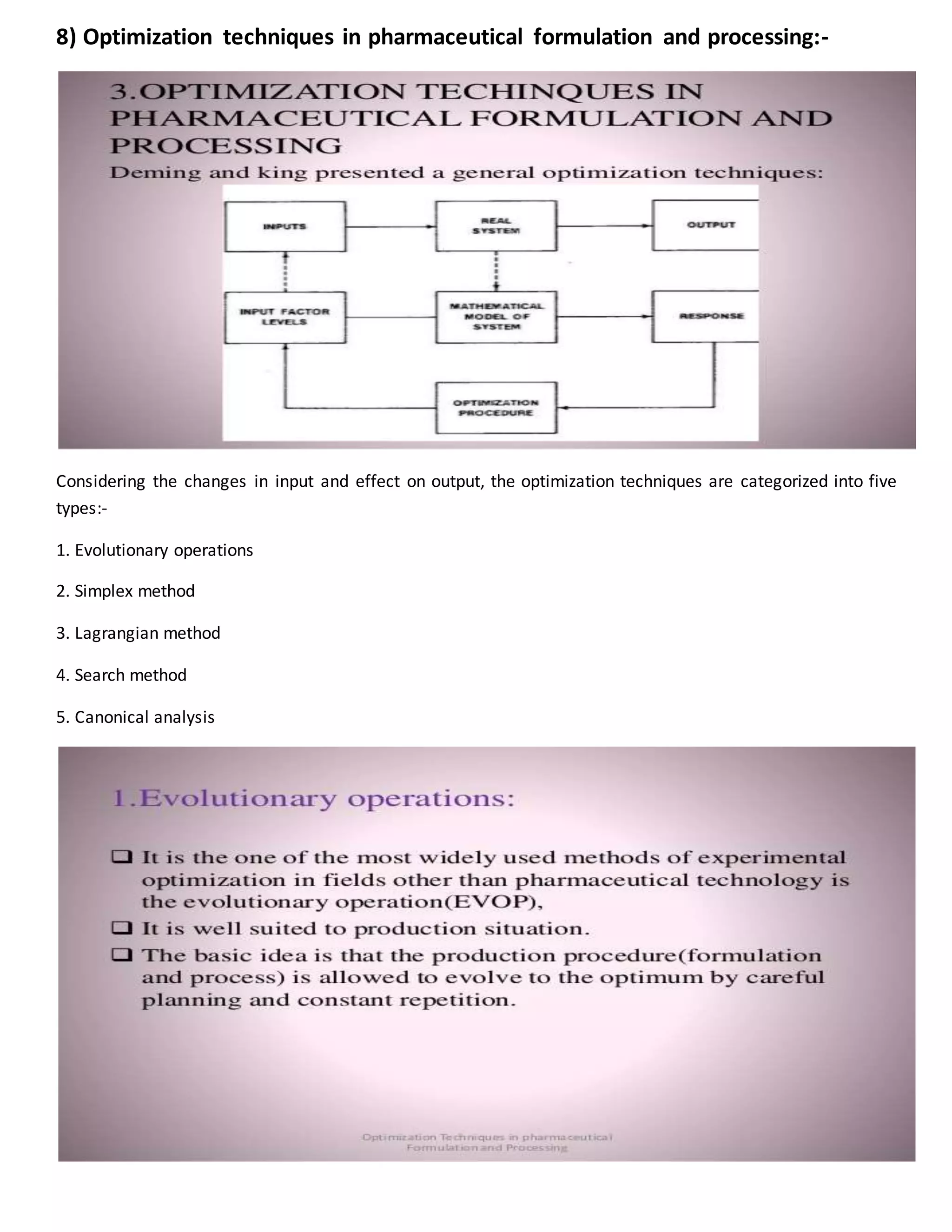 PREFORMULATION CONCEPTS AND OPTIMIZATION IN PHARMACEUTICAL FORMULATION | DOCX