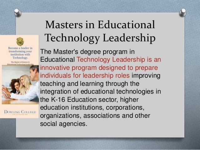 Masters of Science in Educational Technology Leadership