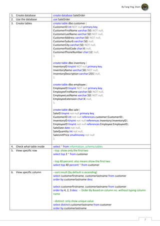 sql ppt for students who preparing for sql | PDF