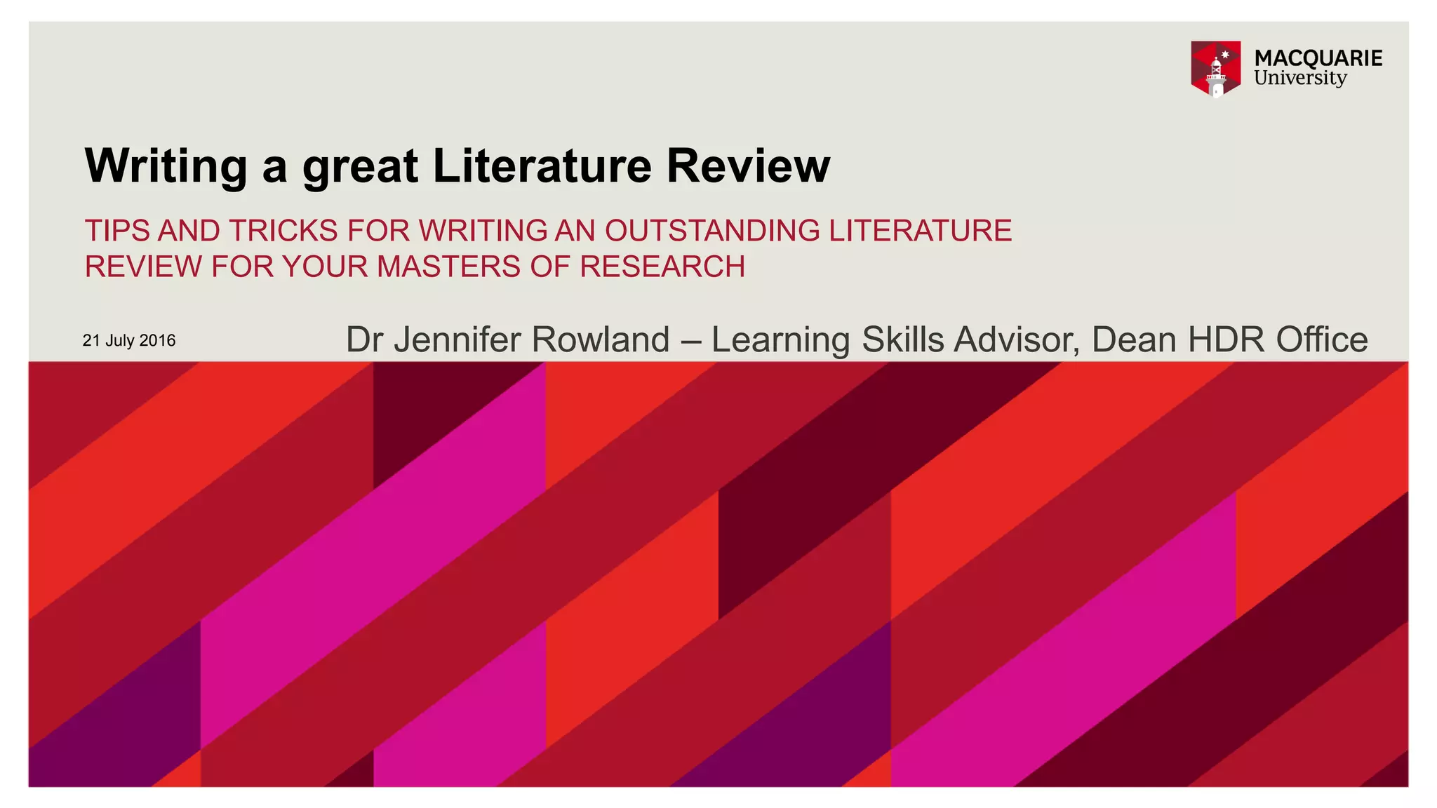 Masters Thesis Literature Review Tips | PDF