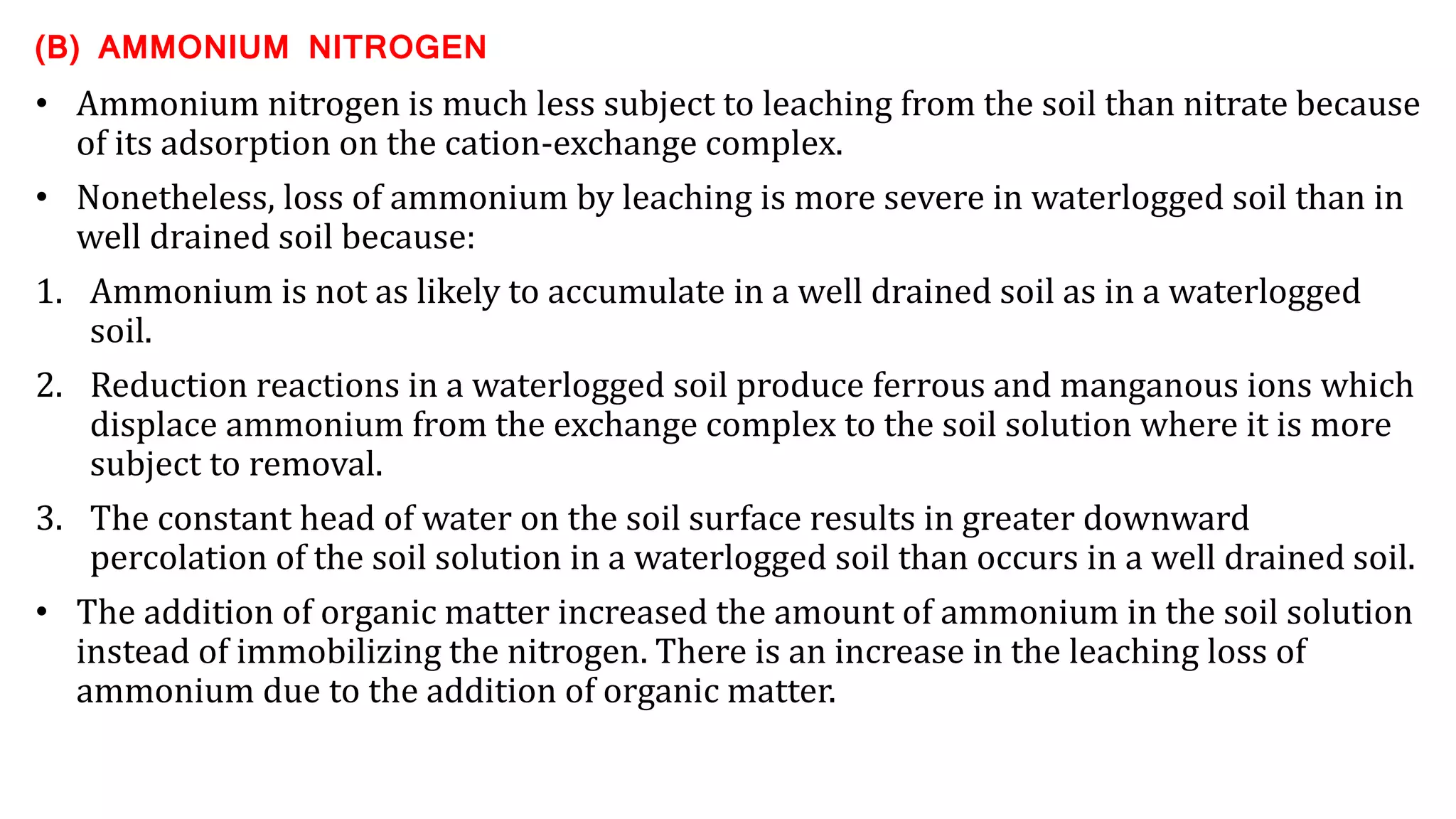 Nitrogen transformations in wet soils | PPTX