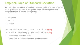 Master statistics 1#10 Empirical Rule of Standard Deviation | PPTX