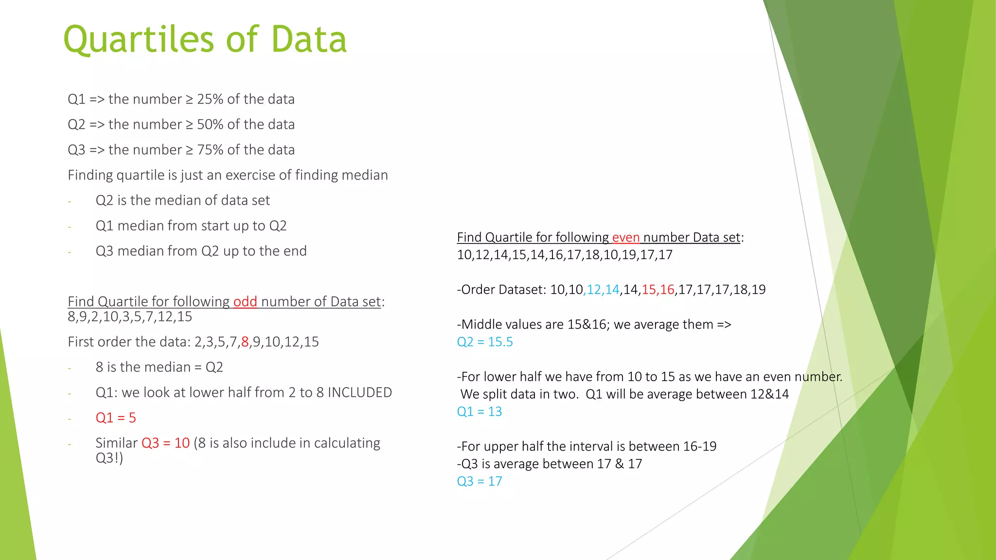 Understanding Statistics 1#12 Quartiles of Data | PPT