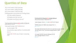 Understanding Statistics 1#12 Quartiles of Data | PPT