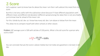 Understanding Statistics 1#14 z-score | PPT