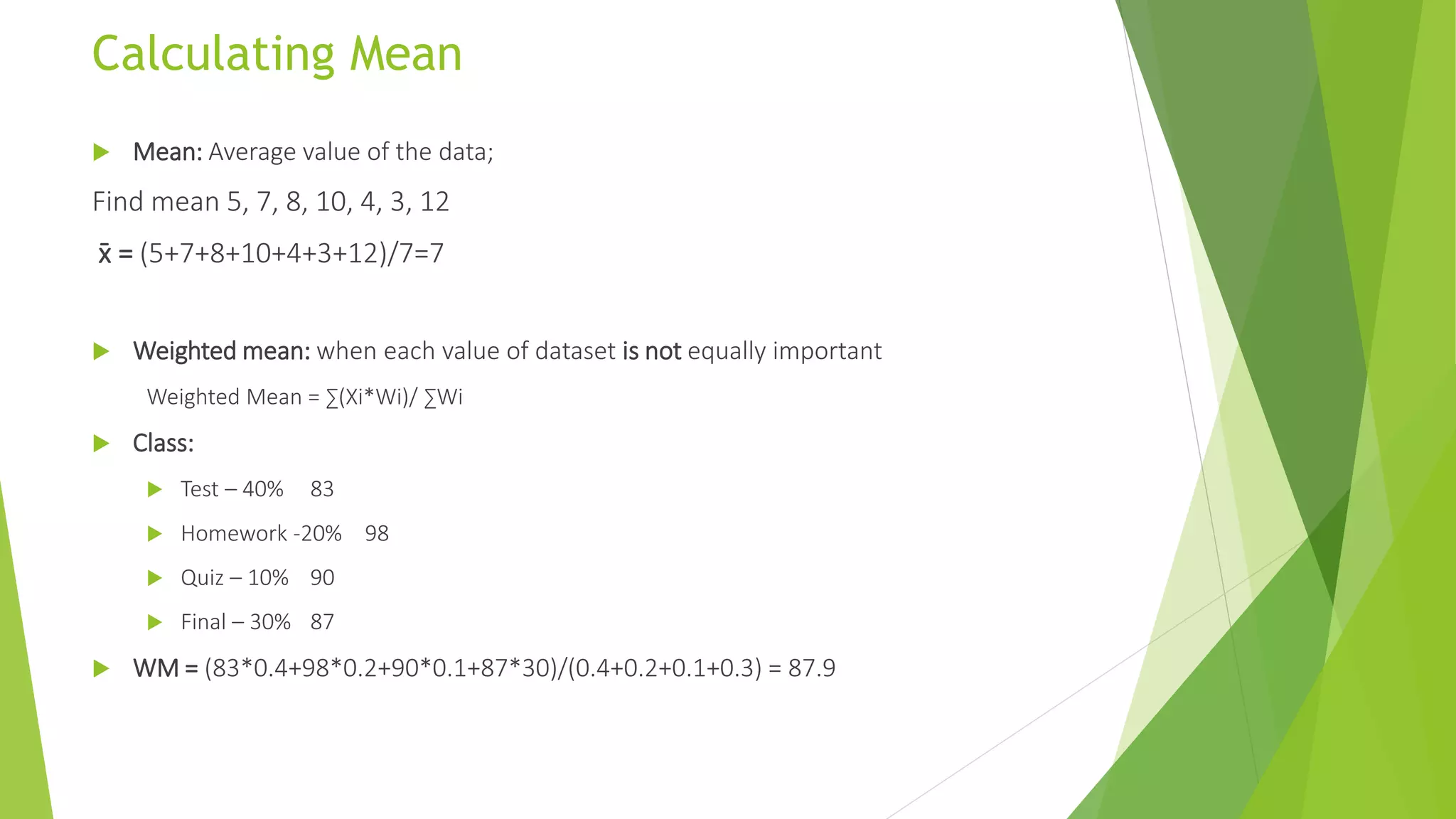 Understanding statistics 1#5 Mean and Sample Mean | PPT