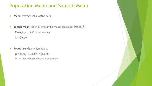 Understanding statistics 1#5 Mean and Sample Mean | PPT