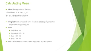 Understanding statistics 1#5 Mean and Sample Mean | PPT