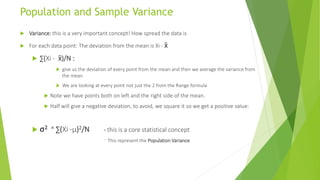Master statistics 1#7 Population and Sample Variance | PPTX