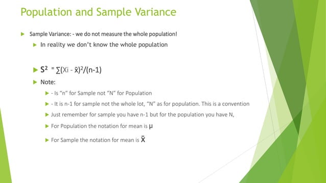 Master statistics 1#7 Population and Sample Variance | PPTX
