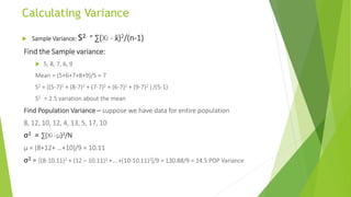 Master statistics 1#7 Population and Sample Variance | PPTX