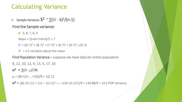 Master statistics 1#7 Population and Sample Variance | PPTX