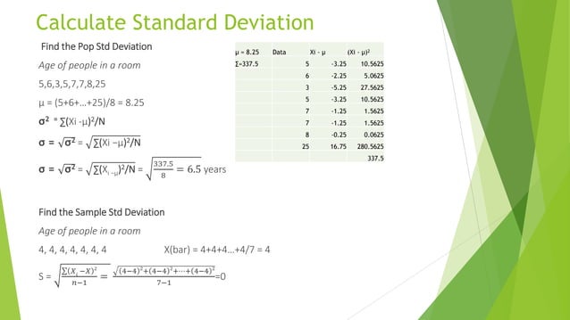 Master statistics 1#8 Population and Sample Standard Deviation | PPTX