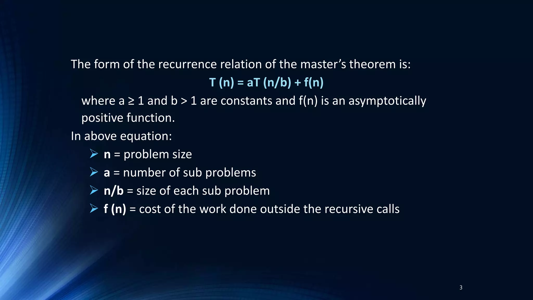 Improvised Master's Theorem | PPT