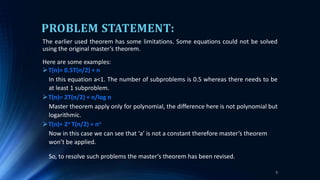 Improvised Master's Theorem | PPT