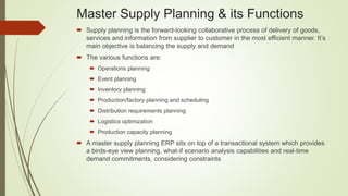 Master supply planning functions | PPTX