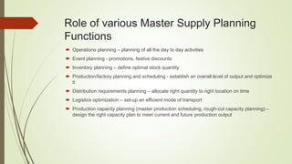 Master supply planning functions | PPTX