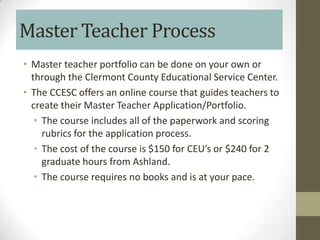 Master teacher presentation | PPTX