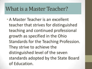 Master teacher presentation | PPTX