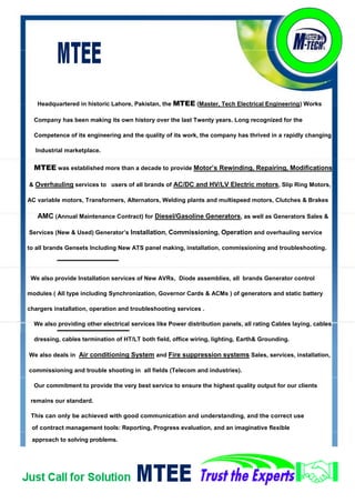 Master tech electrical engineering..... ( companyprofile) | PDF