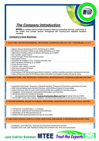 Master tech electrical engineering..... ( companyprofile) | PDF