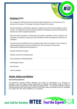 Master tech electrical engineering..... ( companyprofile) | PDF