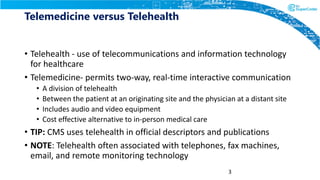 Master Telemedicine Coding, Compliance, and Reimbursement for 2019 | PDF