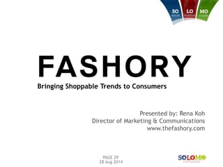 SoLomo Thursday 280814 Fashion Marketing - On Mobile! | PPT