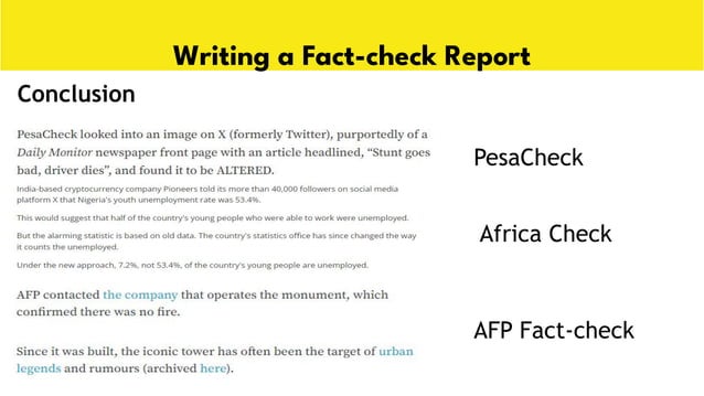 HOW TO WRITE A FACT-CHECK: Master the art of writing a fact-check | PDF ...