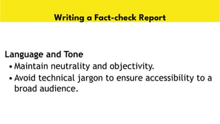 HOW TO WRITE A FACT-CHECK: Master the art of writing a fact-check | PDF