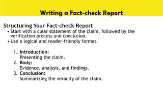 HOW TO WRITE A FACT-CHECK: Master the art of writing a fact-check | PDF