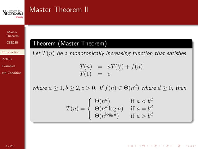 Master theorem | PDF | Web Development | Internet