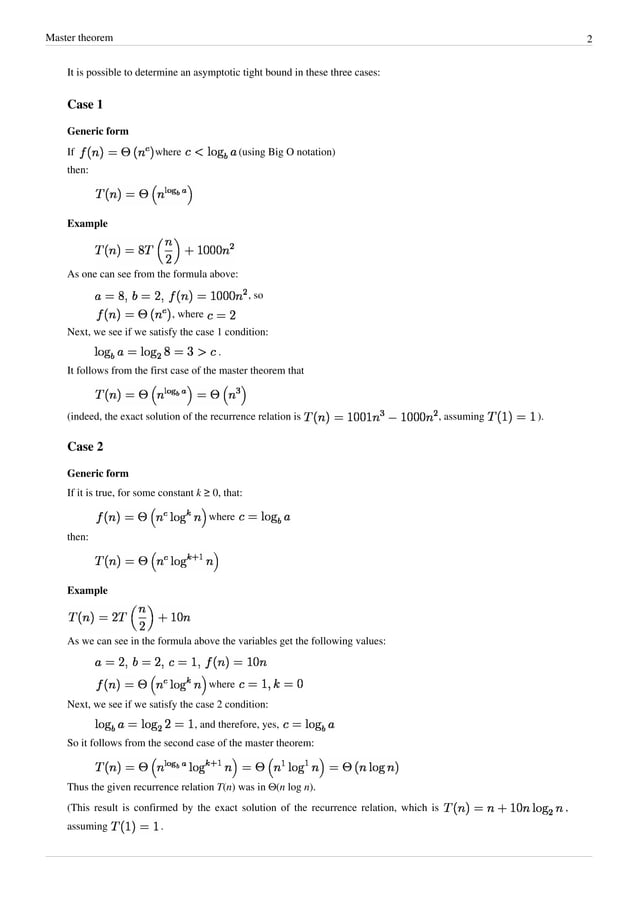 Master theorem | PDF