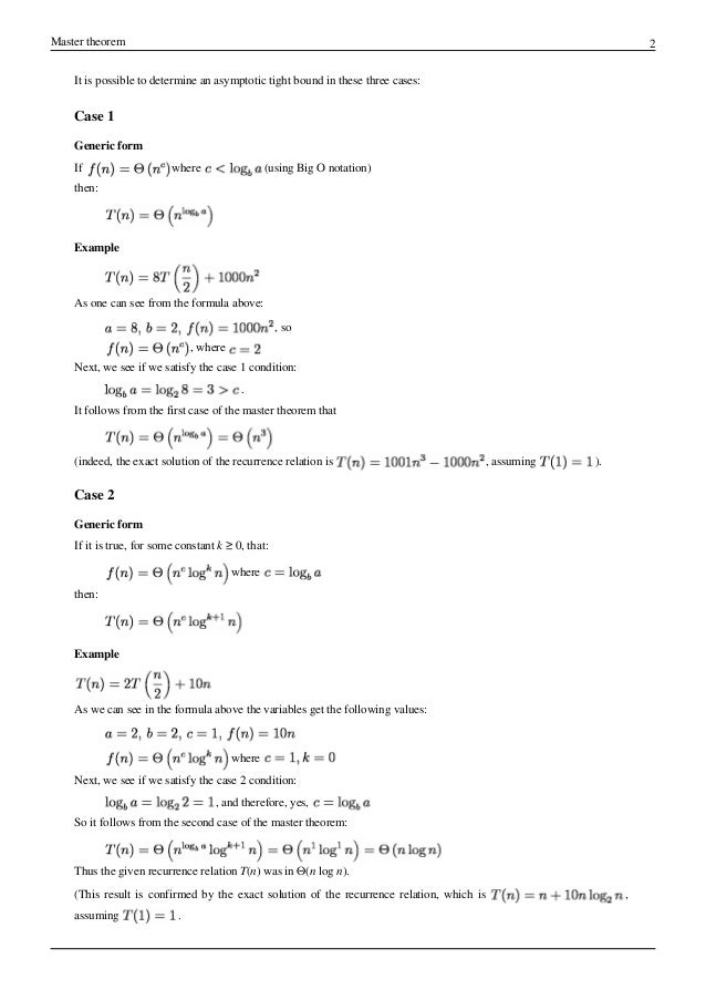 Master theorem