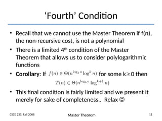 Master Theorem Related to The Algorithm Analysis Course | PPT