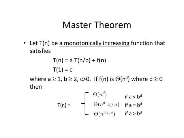 MASTER THEOREM daa main topic for exam.pptx