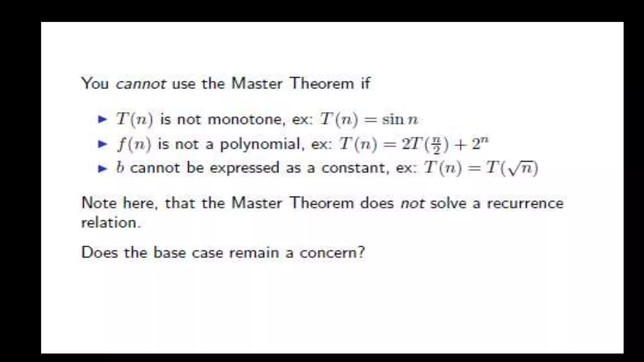 Master theorem in discrete structure | PPTX