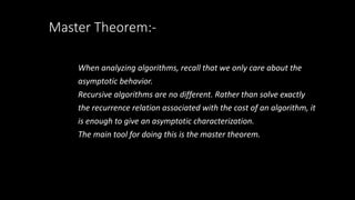 Master theorem in discrete structure | PPTX