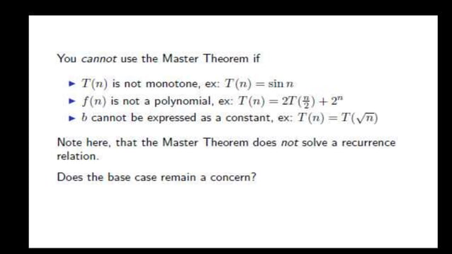 Master theorem in discrete structure | PPT