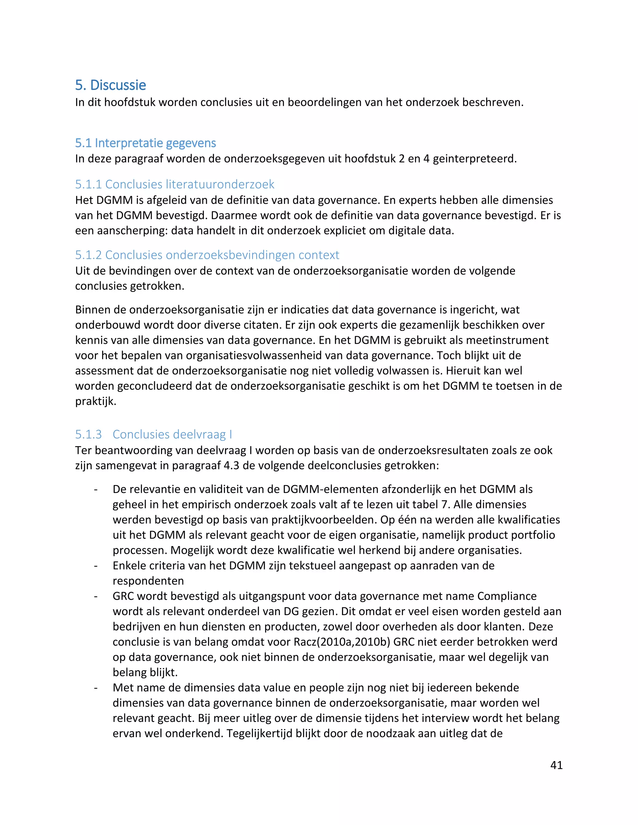 Master Thesis Data Governance Maturity Model - Jan Merkus MSc | PDF