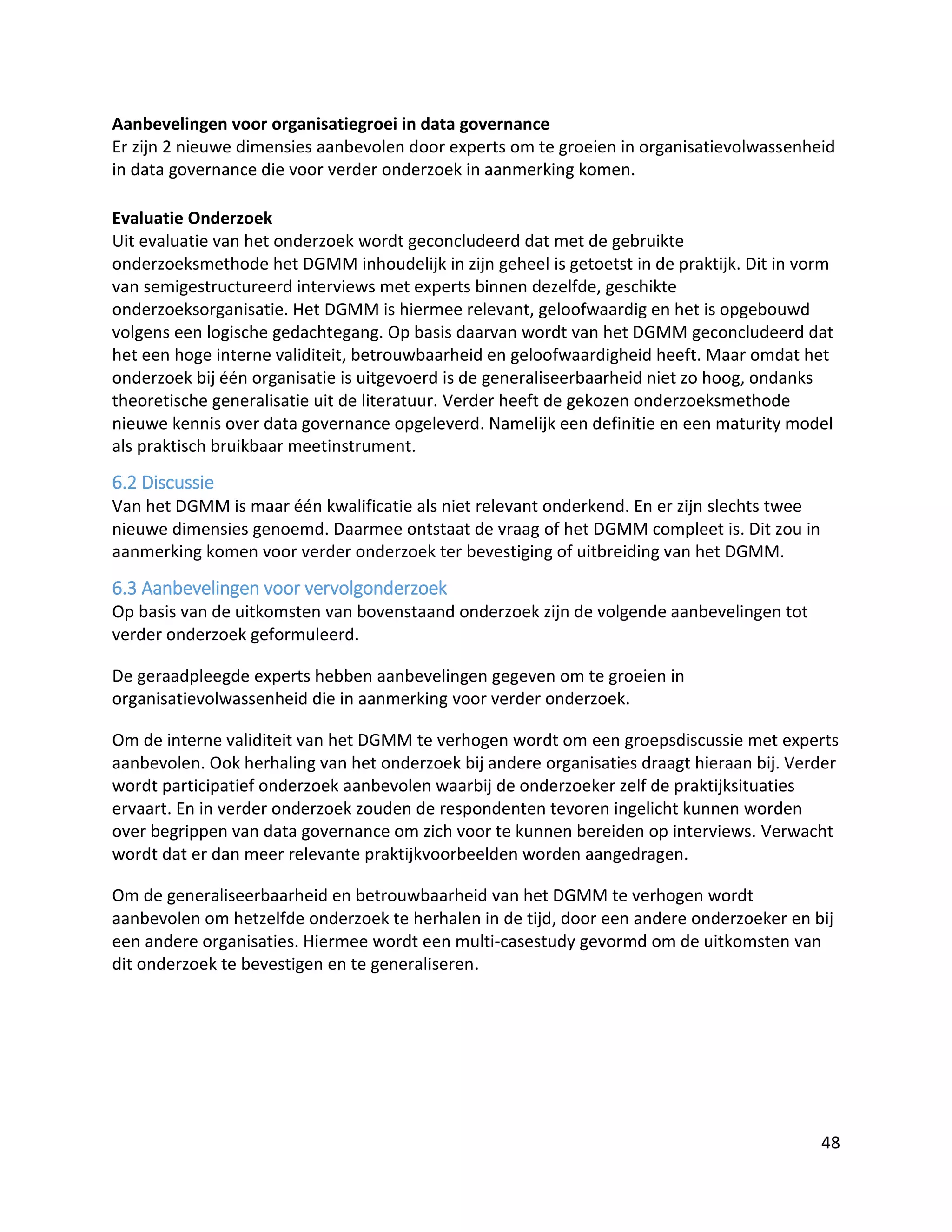 Master Thesis Data Governance Maturity Model - Jan Merkus MSc | PDF