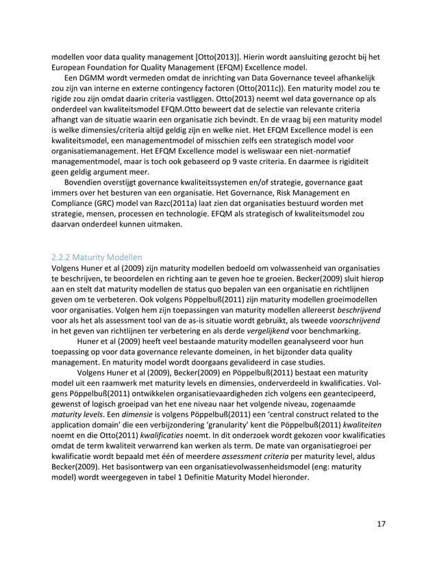 Master Thesis Data Governance Maturity Model - Jan Merkus MSc | PDF