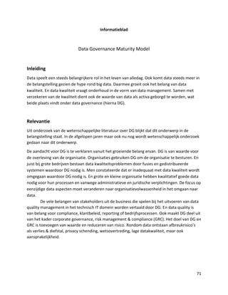 Master Thesis Data Governance Maturity Model - Jan Merkus MSc | PDF