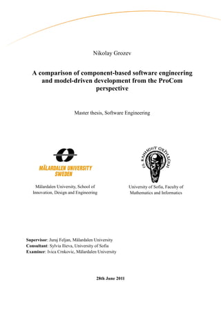 A comparison of component-based software engineering and model-driven ...